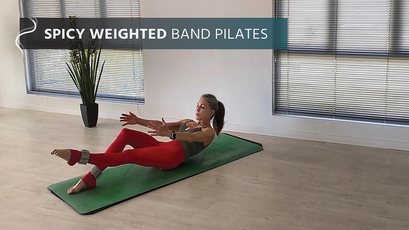 Spicy Weighted Band Pilates Class - The Unbound Body